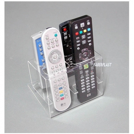 Mini Remote Control Holder 4 pockets, made of transparent.