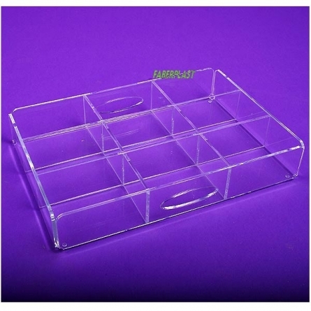 Perspex tray SEPARATORS with dividers for different content.